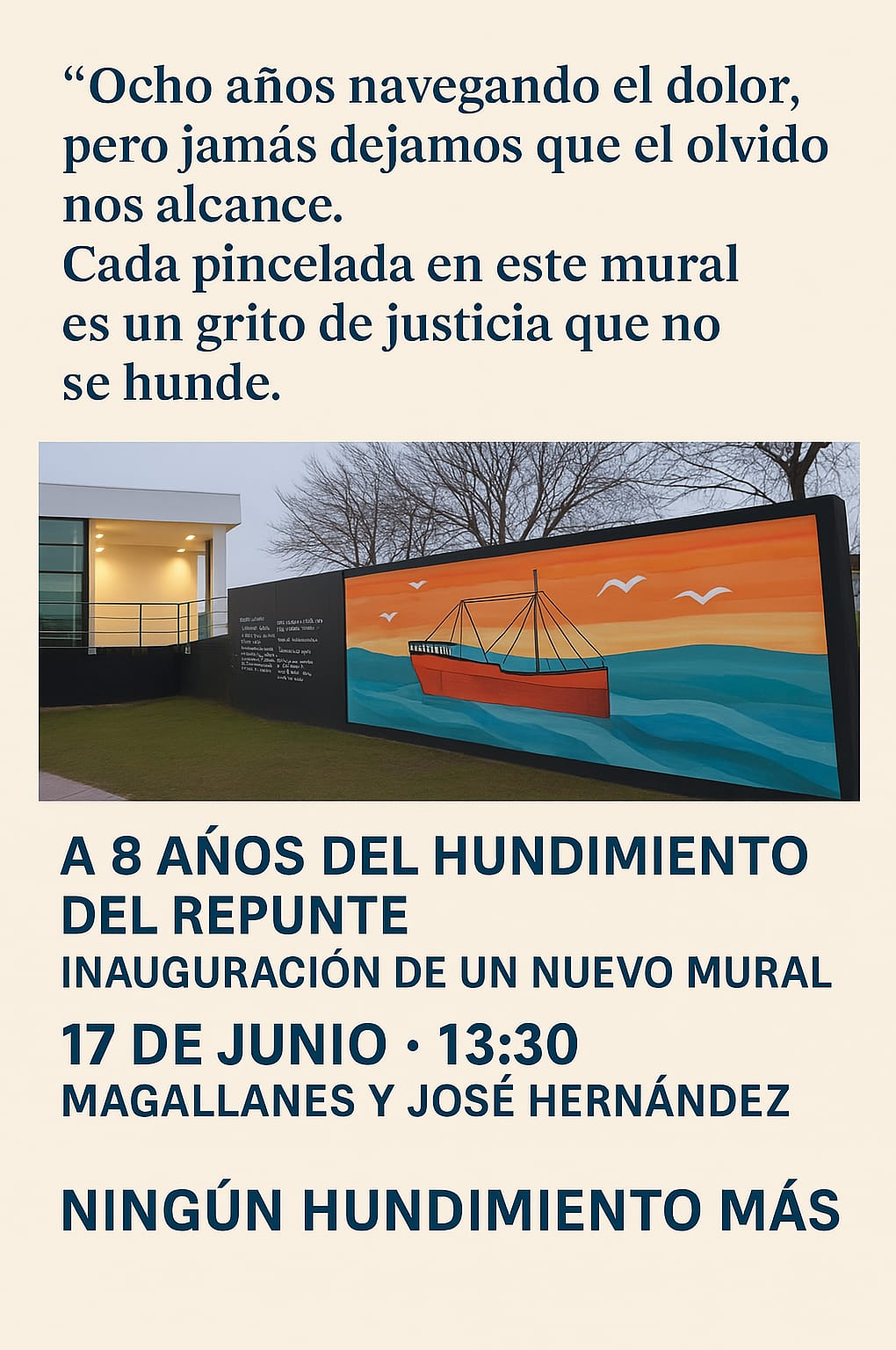 Pintan un mural en el Puerto a 8 años del hundimiento del Repunte ...